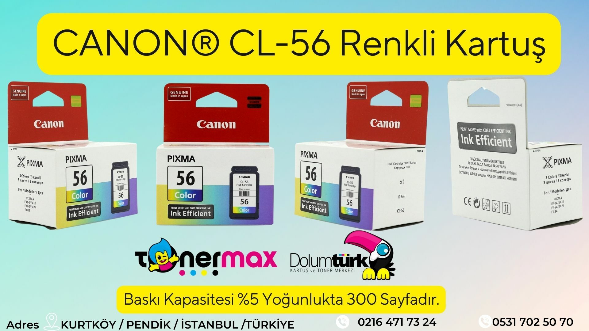 Canon Pixma E414 Kartuş / Canon PG46 / CL56 Avantaj Paket Kartuş ...