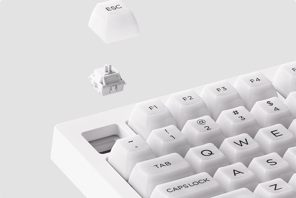 Akko 5075B Plus Shine-Through RGB Kablosuz Mekanik Oyuncu Klavye Beyaz ...