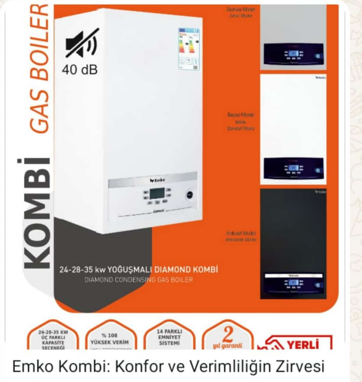 Emko Diamond 24 kW Tam Yoğuşmalı Kombi Fiyatları ve Özellikleri