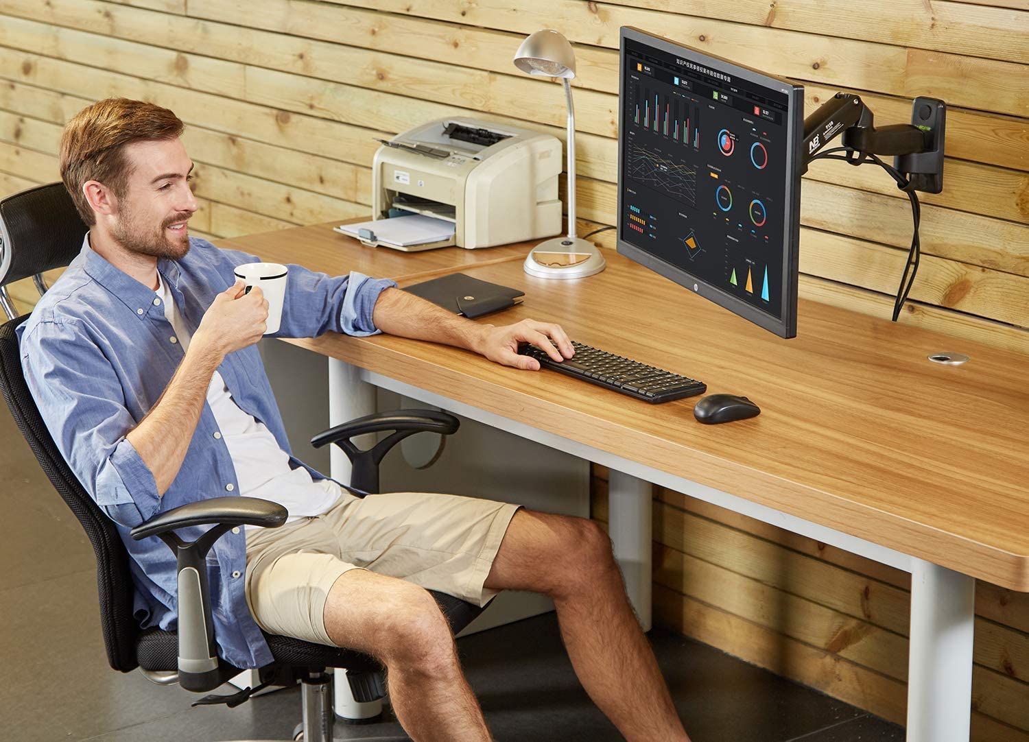 Ergoflex Nb F150 Duvara Montaj 17-35" Amortisörlü Monitör Standı ...