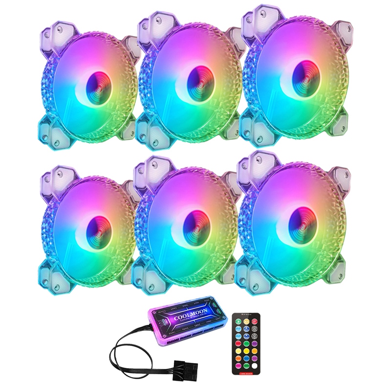 Coolmoon Crystal Diamond Rgb 6 Fan Seti, 12cm Sessiz Uzun Ömürlü Rgb ...