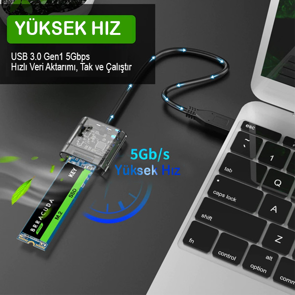 Ally M.2 Sata USB 3.0 Gen1 SSD Harddisk Kutusu M.2 NGFF- JMS578 ...