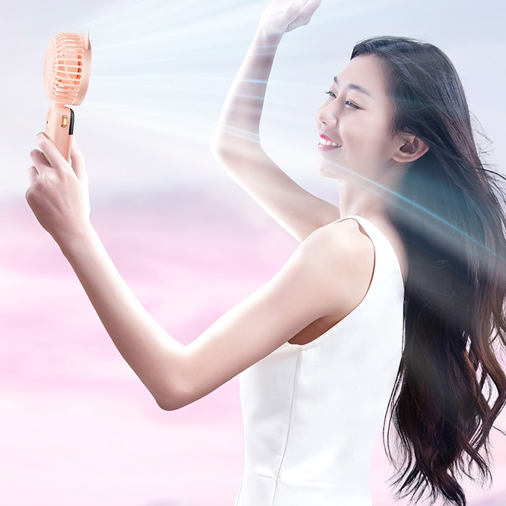 Karikatür Kedi Yaz Mini El Tipi Vantilatör Dijital Ekranlı Katlanır ...