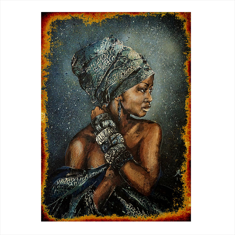 Afrikalı Kadın Art Mdf Poster (500223463) 18 x 27 CM Mini Tablo ...