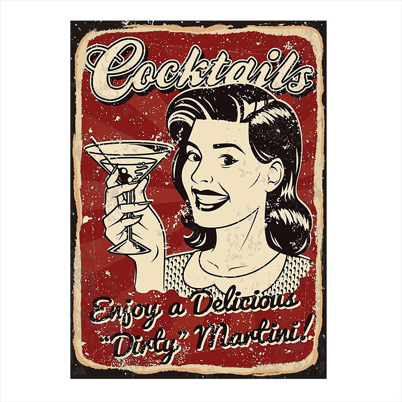 Kokteyl Afişi Retro Art Mdf Poster Fiyatları ve Özellikleri