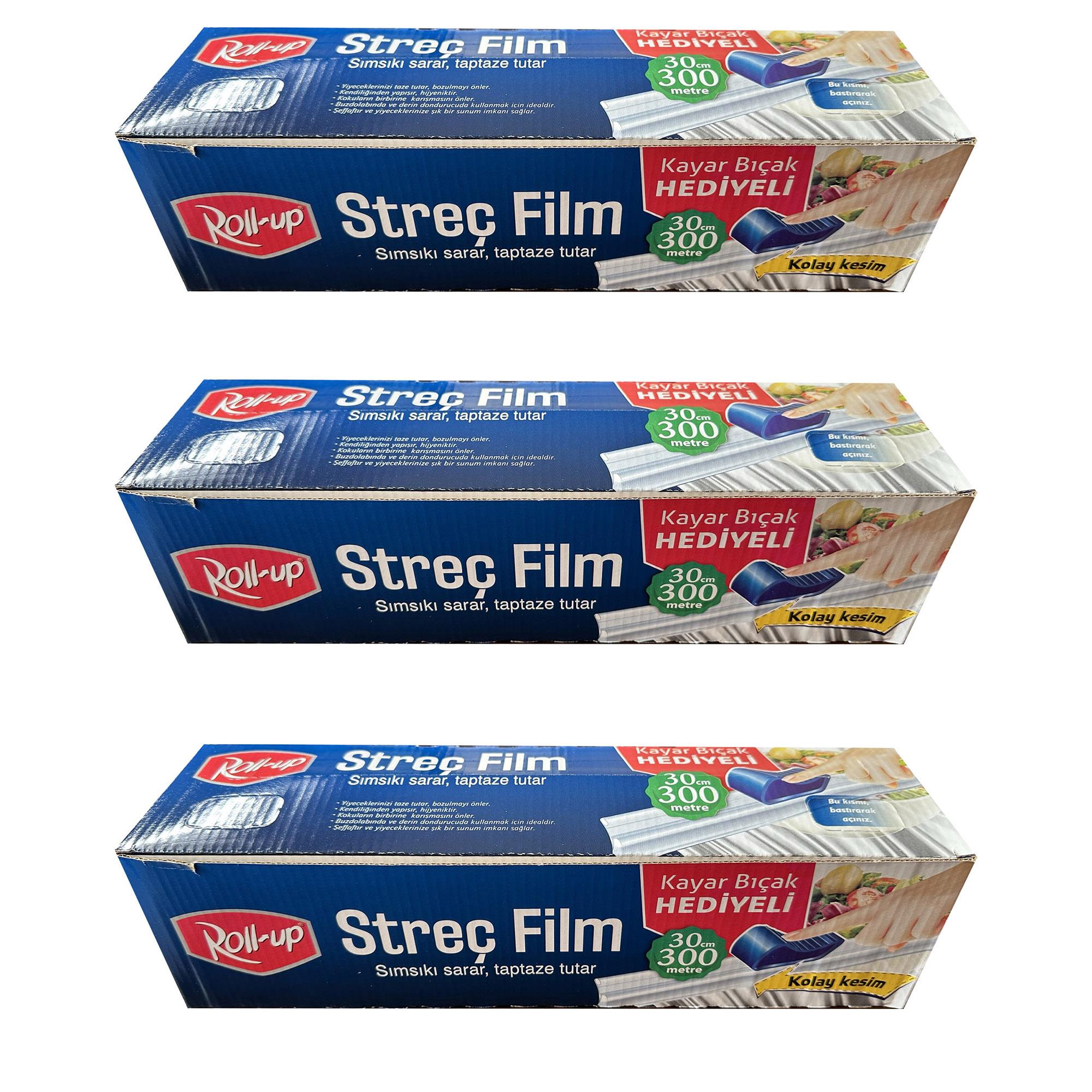 Roll-Up Şeffaf Mutfak Rulo Streç Film 3 Paket 30 CM x 300 M Fiyatları ...