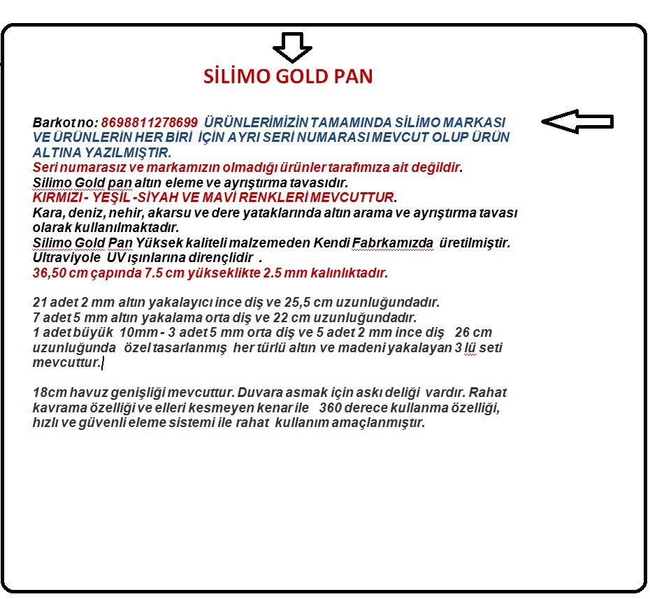 Silimo Gold Pan Altın Tavası Altın Yakalama Eleği Yeşil Renk 36 ...