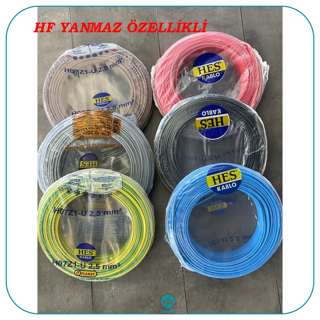 Hes Nya Kablo 2,5Luk 1,5Luk Elektrik Tesiat Kablosu-100 Mtre Hf ...