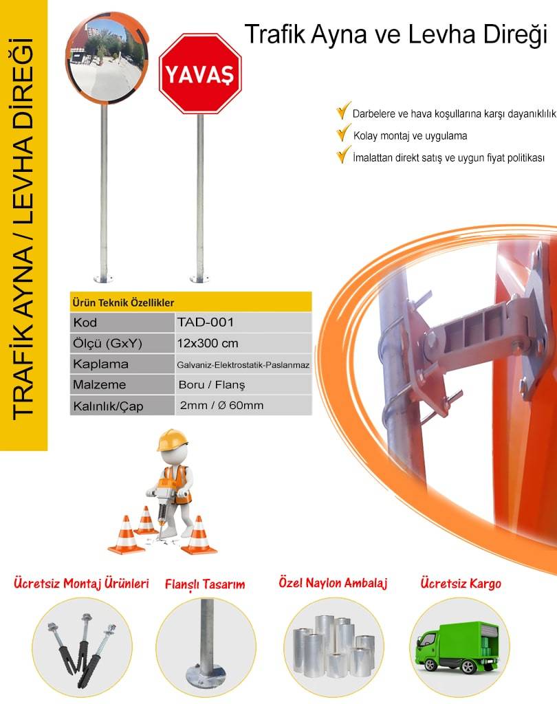 Trafik Levhası Direği Trafik Levha Direği Otopark Ayna Direk Boru 3 ...