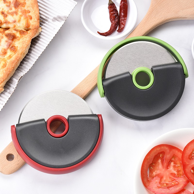 Paslanmaz Çelik Pizza Tekerlekleri Yuvarlak Şekil Pizza Kesici Plastik ...