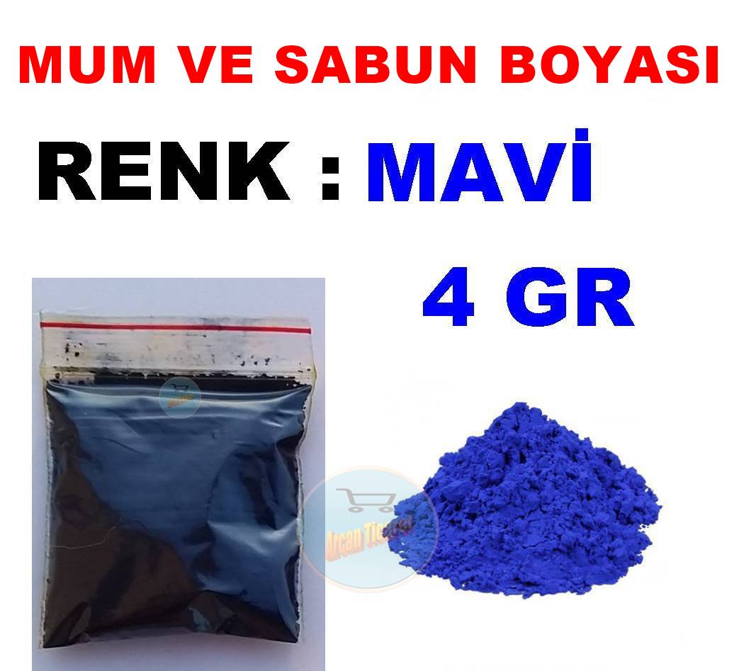 Mum Boyası Mavi Renk 4 Gr Katı veya Jel Mum veya Sabun Boyar Toz ...
