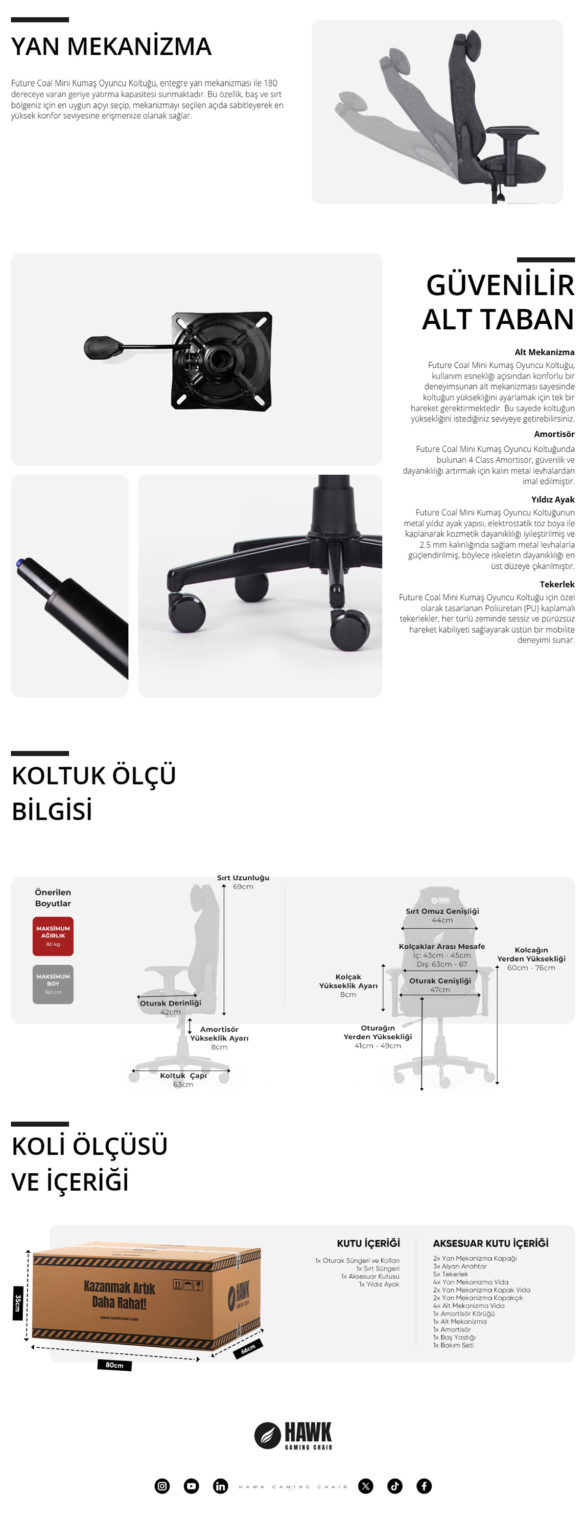 Hawk Gaming Chair Future Coal Mini Kumaş Oyuncu Koltuğu Fiyatları ve ...