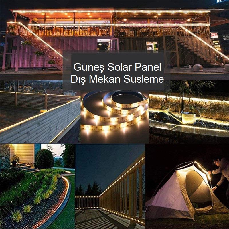 UpWay Güneş Enerjili Solar Aydınlatma RGB 5 Metre Silikonlu Şerit LED ...