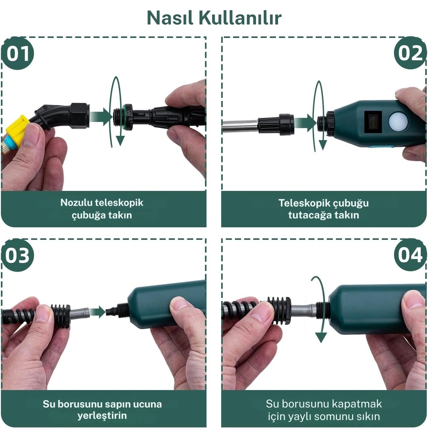 Monozone Elektrikli Basınçlı Sulama Tabancası Başlığı Şarj Edilir ...