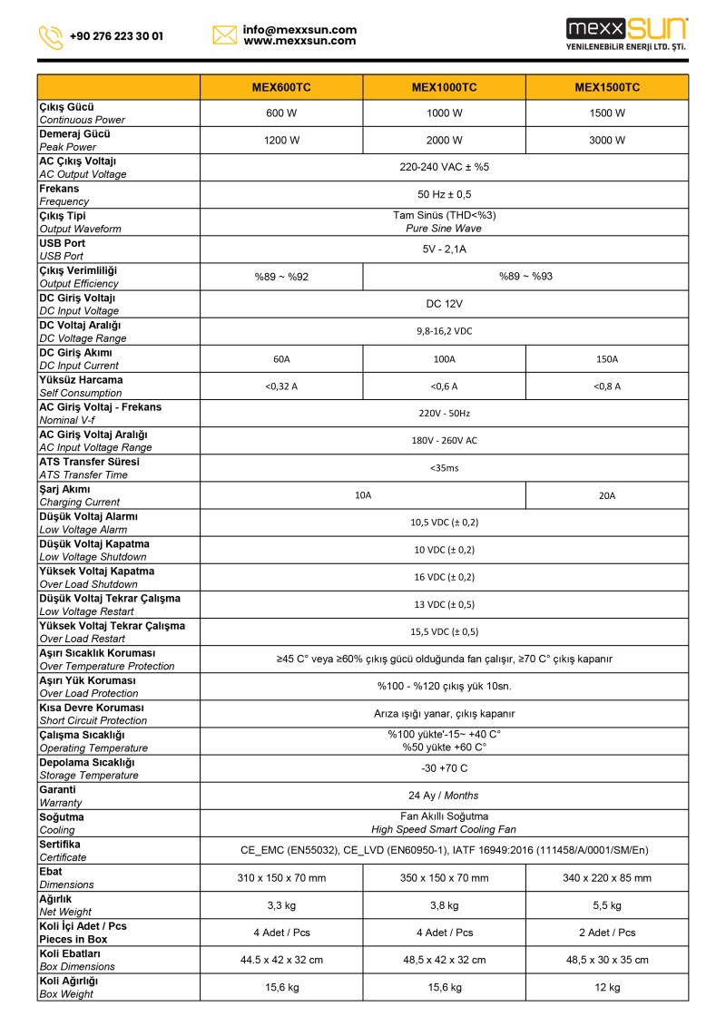 Mexxsun 12v Volt - 1000w Watt Ats Ups Şarjlı Tam Sinüs İnverter Ekranlı Fiyatları ve Özellikleri