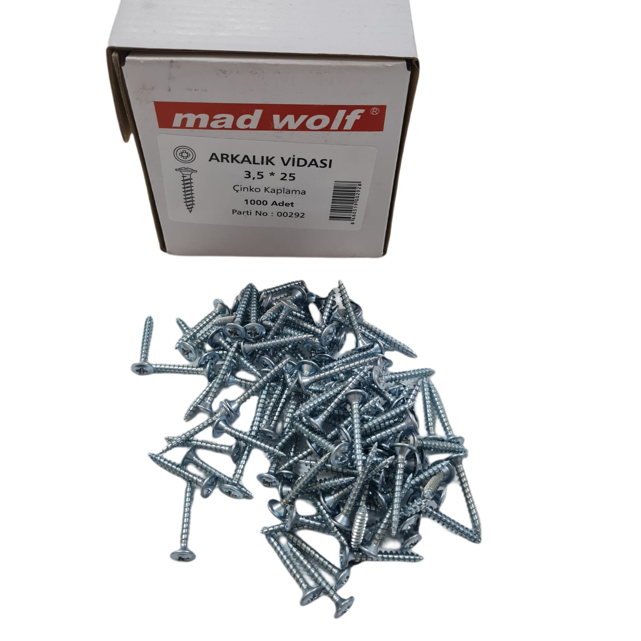 Mad Wolf Arkalık Vidası 3.5 x 25 mm (Kutu İçinde 1000 Adet Bulunm ...