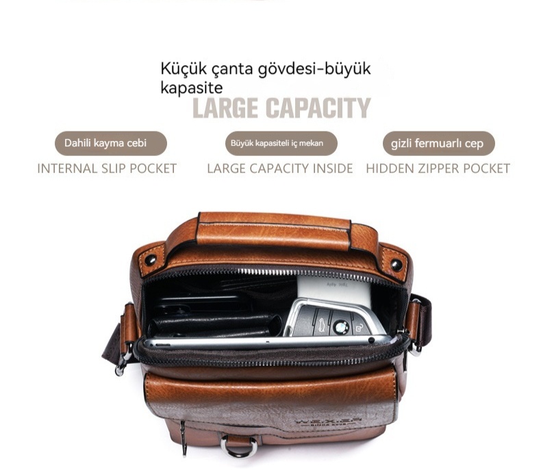 Eternal Luck Erkek Postacı Business Crossbody Sırt Çantası Koyu Kahve ...