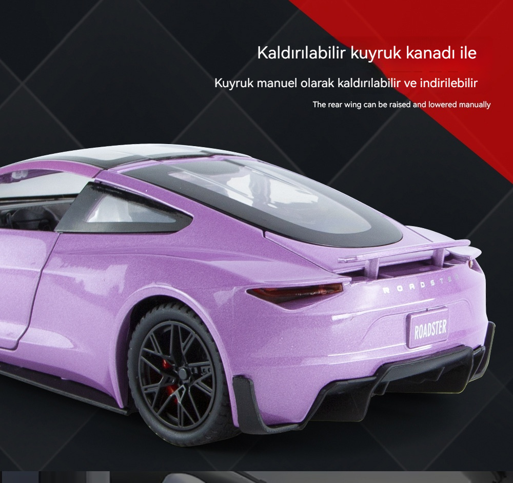Jzcat Simülasyonu 1:24 Cabrio Tesla Roadster Alaşım Spor Araba Modeli ...
