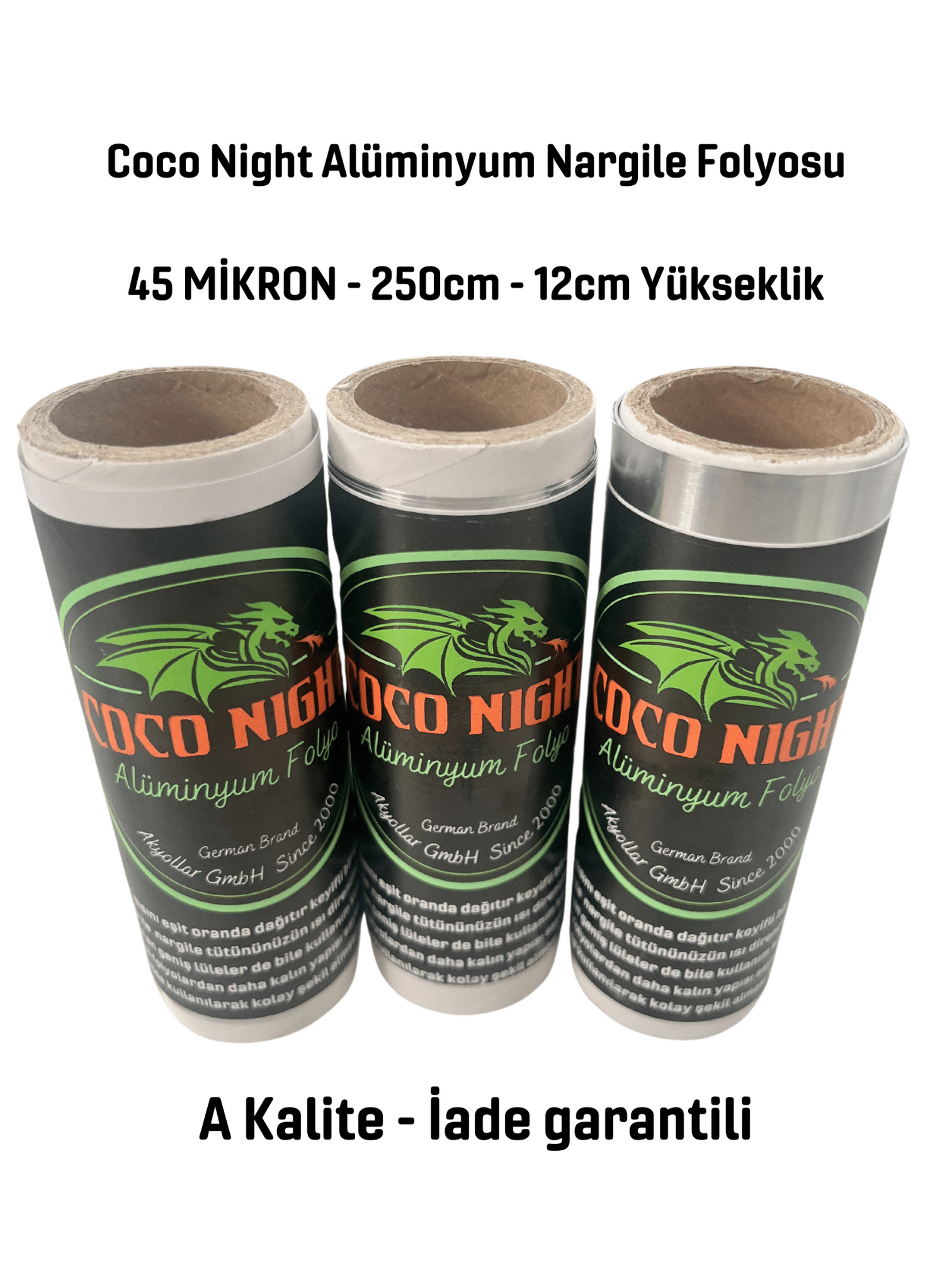 Coco Night 45 Mikron 5adet 250 CM Rulo Alüminyum Folyo, Nargile Folyosu ...