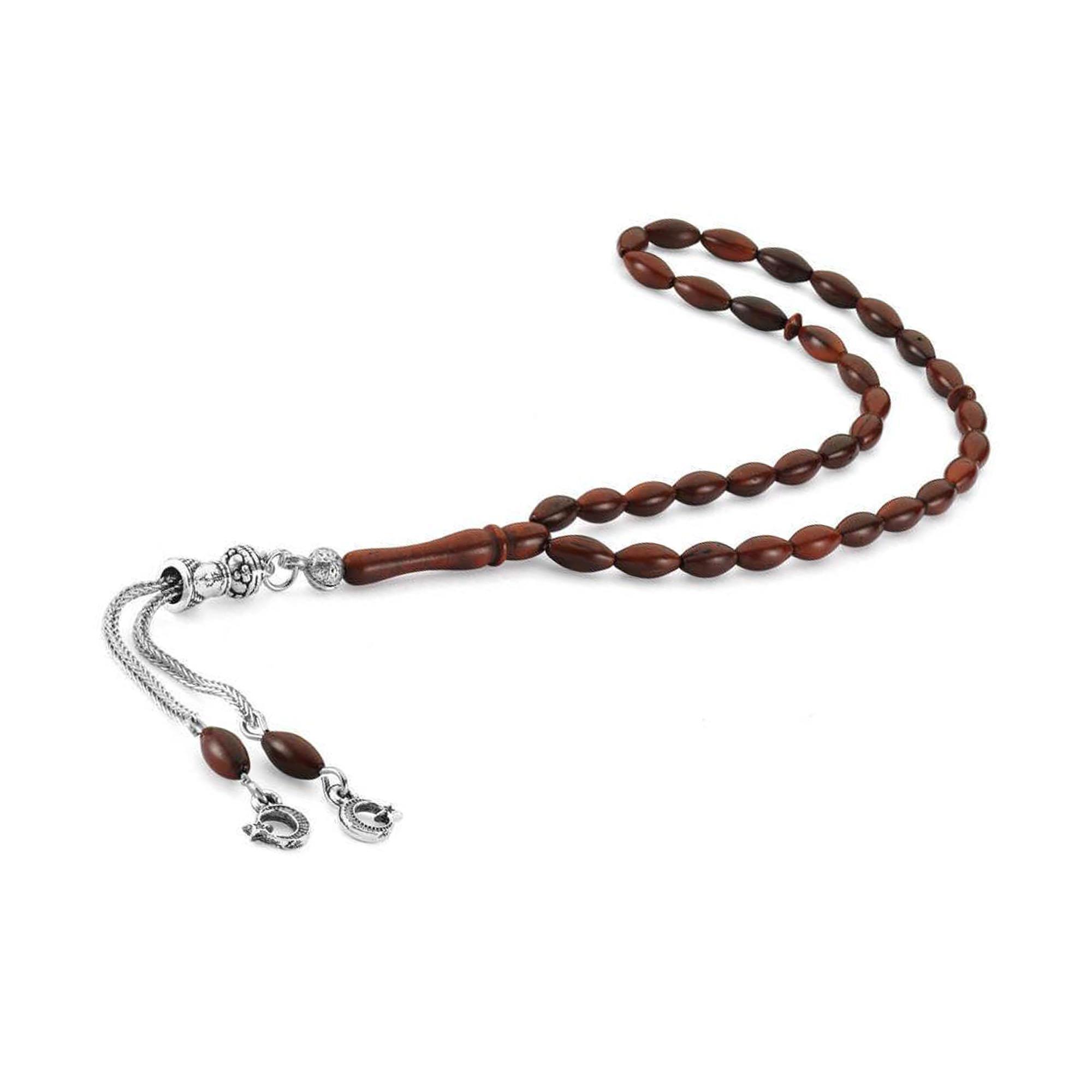 33 Taneli Ay Yıldız Başlıklı Arpa Kesim Hakiki Kuka Tesbih Tespih ...