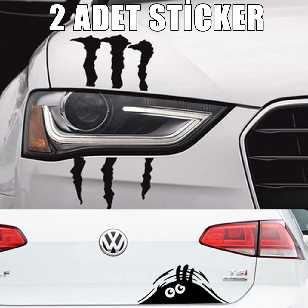 Opel Oto Sticker Bagaj Bakan Göz Ve Far Pençe Canavar Sticker Fiyatları ...