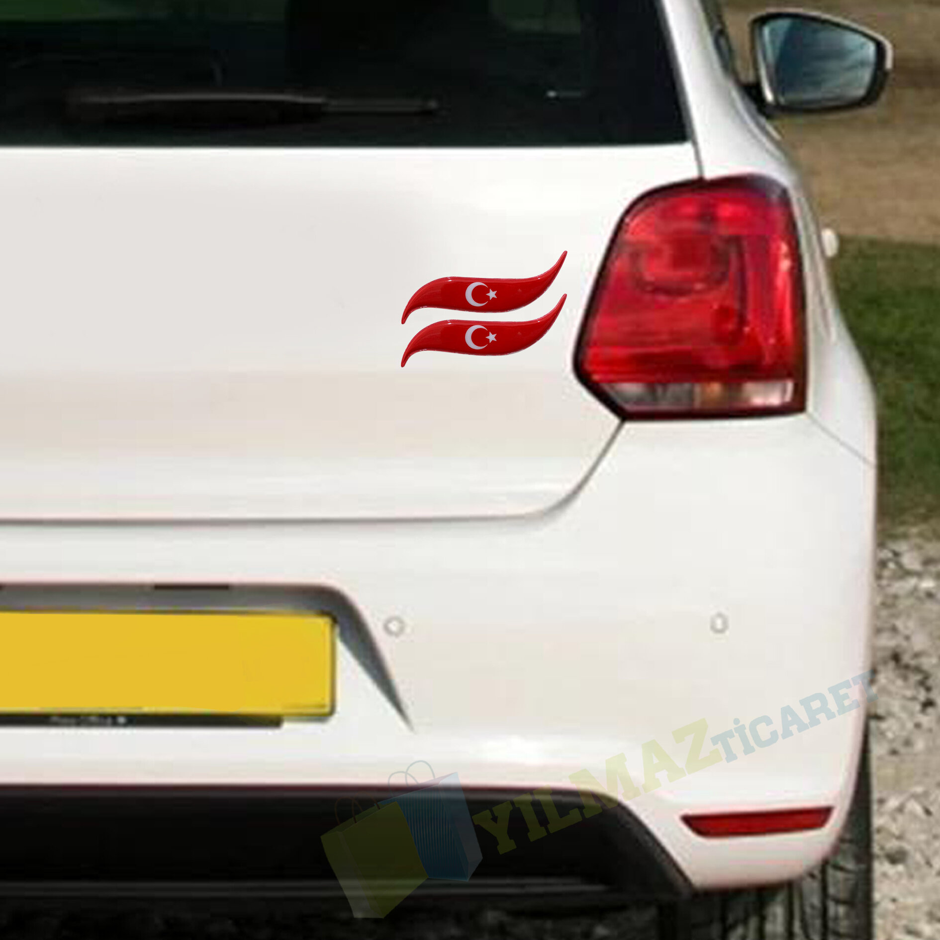 Türk Bayrağı Bayrak Kaput Damla Oto Sticker Araba Yapıştırma Etiket 2 Adet 2 Adet-9,5 X 4,5 Cm ...