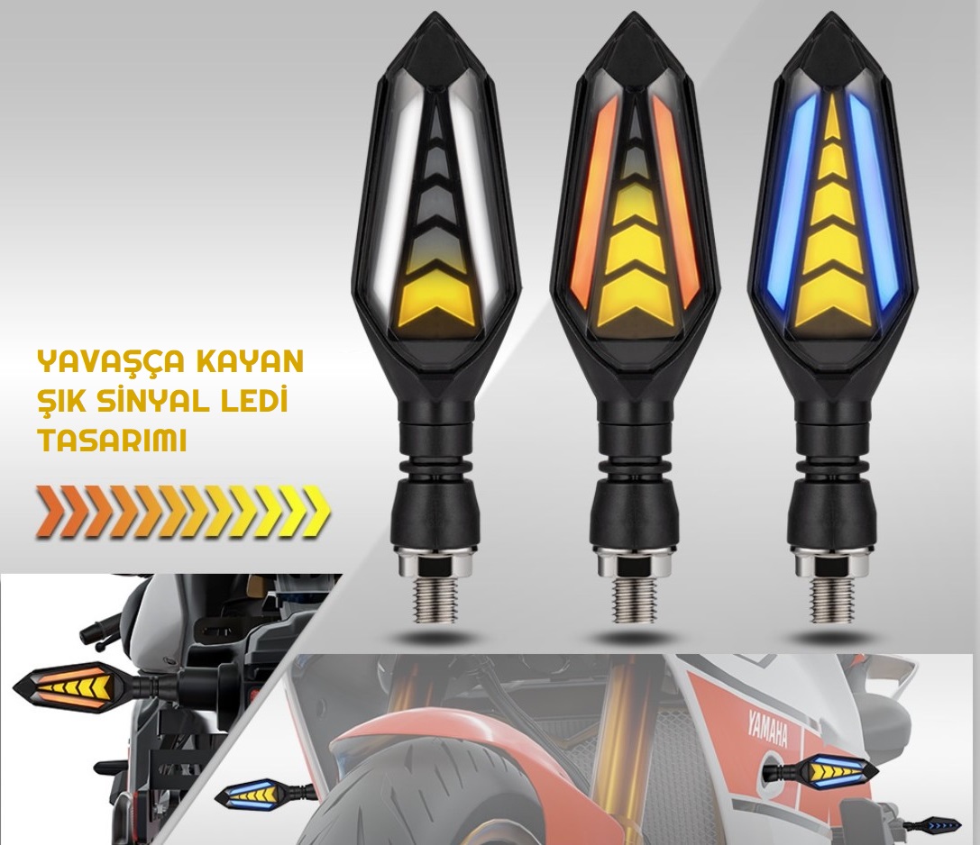Unichrome DRL Gündüz Farı Çift Taraflı Motosiklet Kayar Sinyal Ledi ...