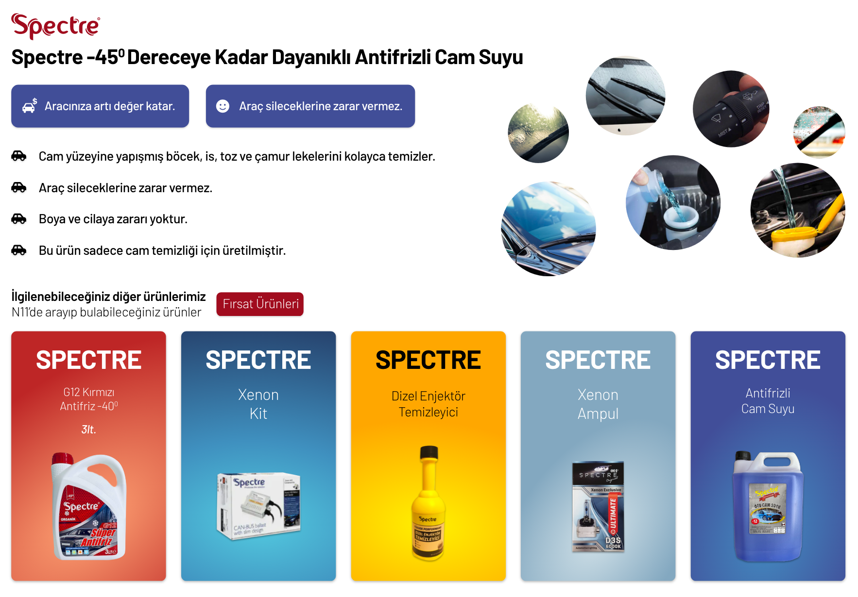 Spectre -45 Derece Antifrizli Oto Cam Suyu 8 X 5 Litre Fiyatları ve ...