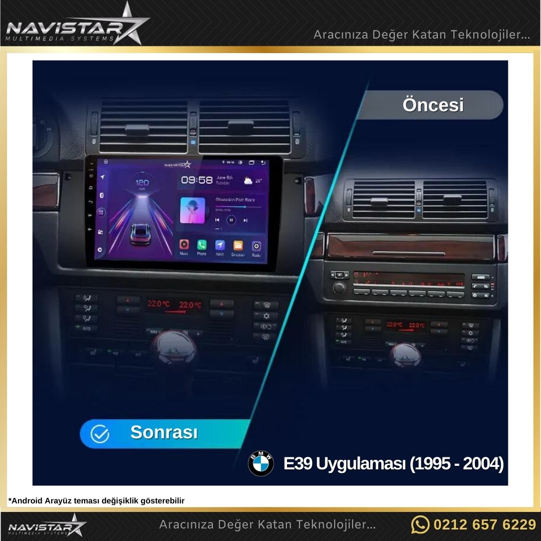 Bmw E39 1995-2004 Model 4gb + 64gb Android 13 Kablosuz Carplay N ...
