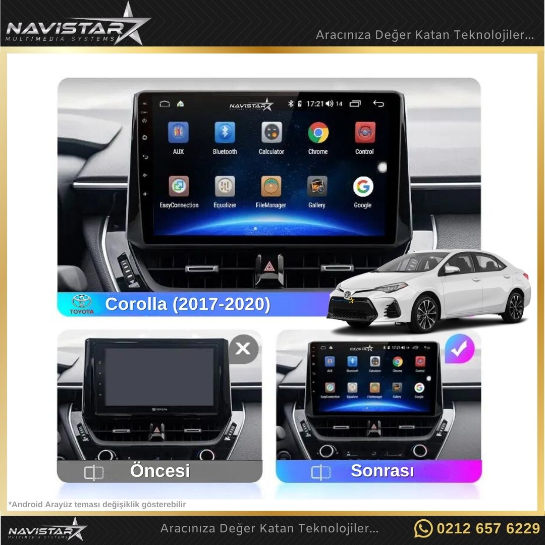 Toyota Corolla 2017-2020 Model 4gb + 64gb Android 13 Kablosuz Ca ...