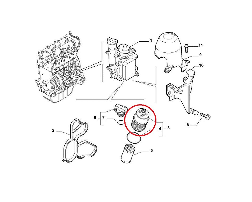 Fiat Doblo Palio Albea Linea İdea 1.3 Yağ Filtre Kapağı 55197220 ...