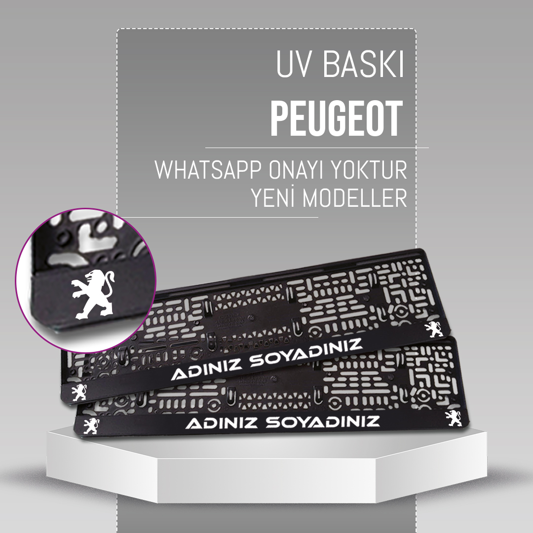 Peugeot Eski Logo Plakalık, 2 Adet Premium Uv Baskı, Plakalıkhane Model ...