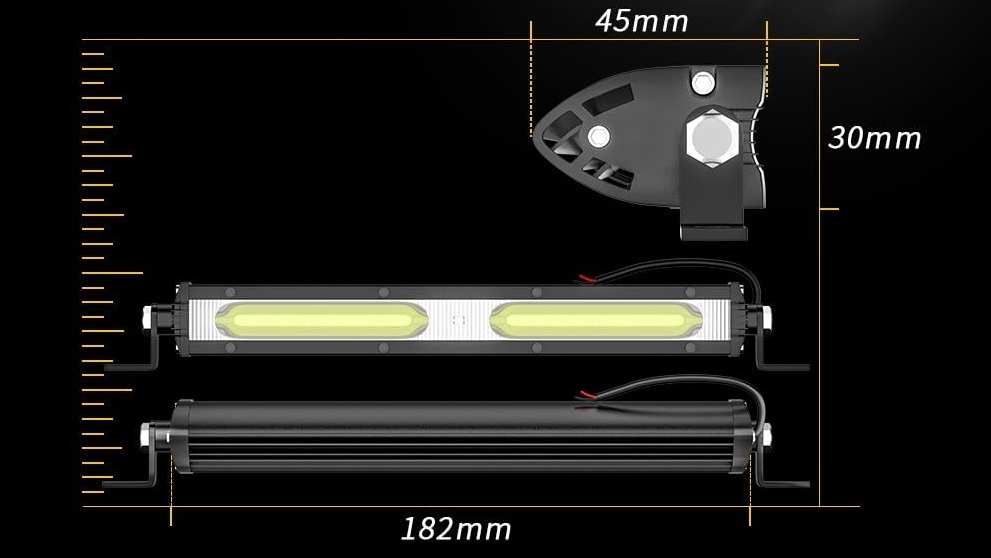 18w Cob Bar 180mm Led Off Road Su Geçirmez Tekne Çalışma Lambası ...