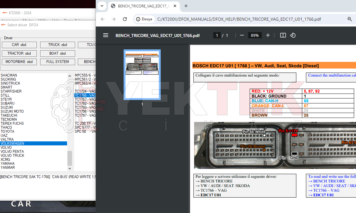 Kt200 2 Ecu Programlama Egr , Dpf , Adblue , Chip Tuning , Ecu Klonlama ...